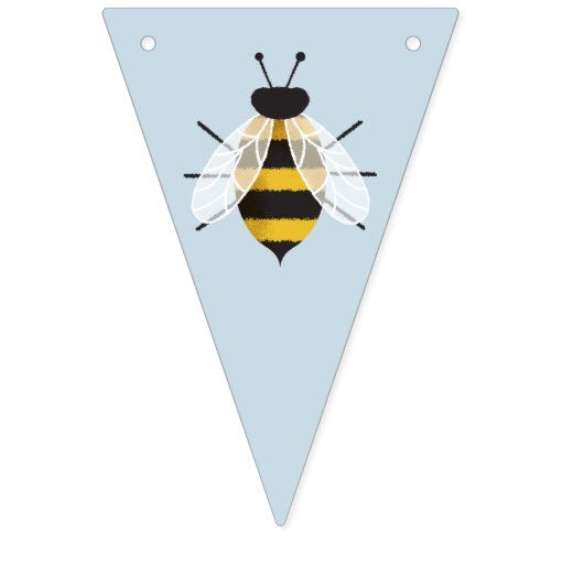 Blue Rustic Illustrated Bee Bunting Banner Sign | Zazzle