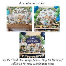 Blue Safari Themed Wild one 1st birthday welcome Banner | Zazzle