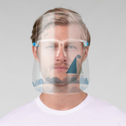 Blue Sailboat Waves Fish Face Shield | Zazzle