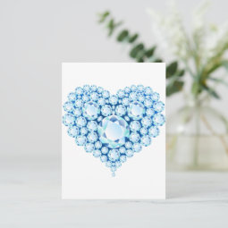 Blue Sapphire Heart Gems Postcard | Zazzle