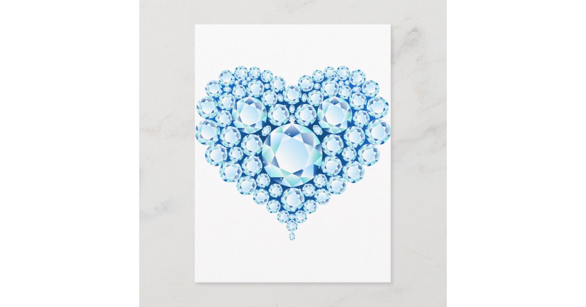 Blue Sapphire Heart Gems Postcard | Zazzle