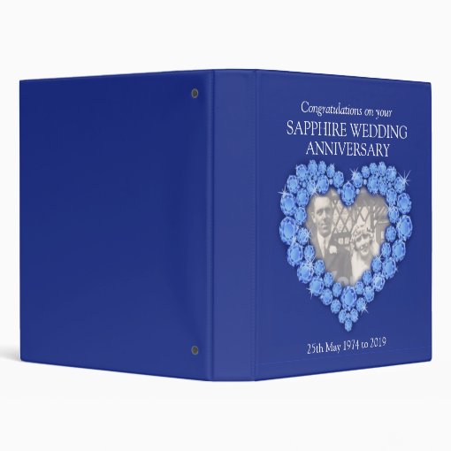 Blue sapphire wedding anniversary photo folder | Zazzle