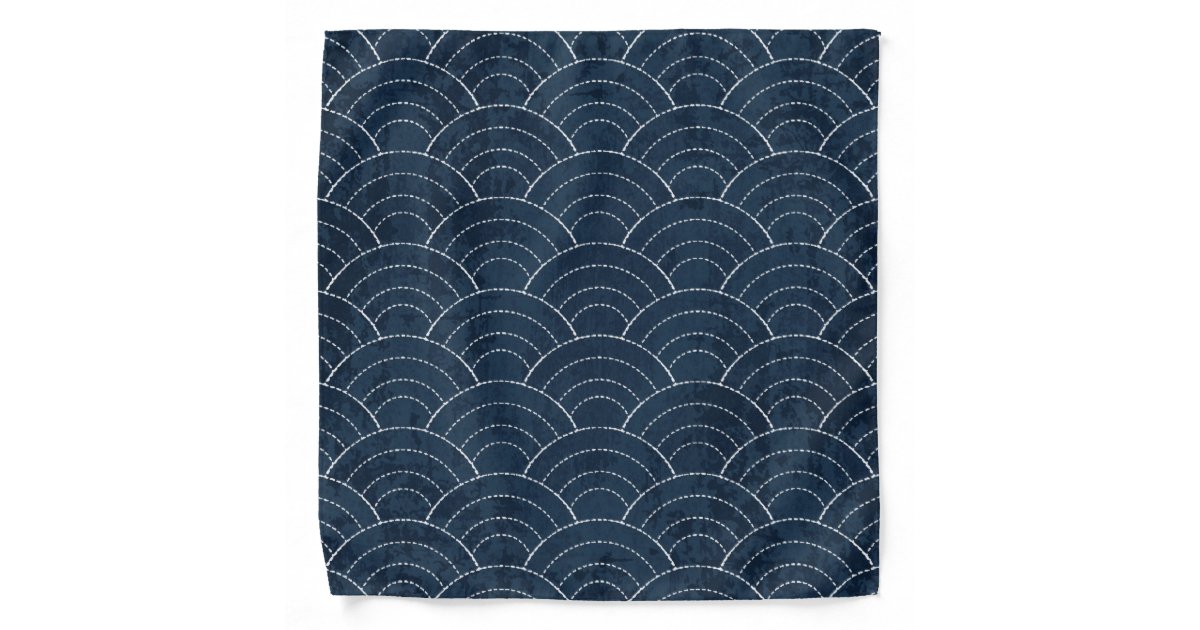 Blue Sashiko Bandana | Zazzle