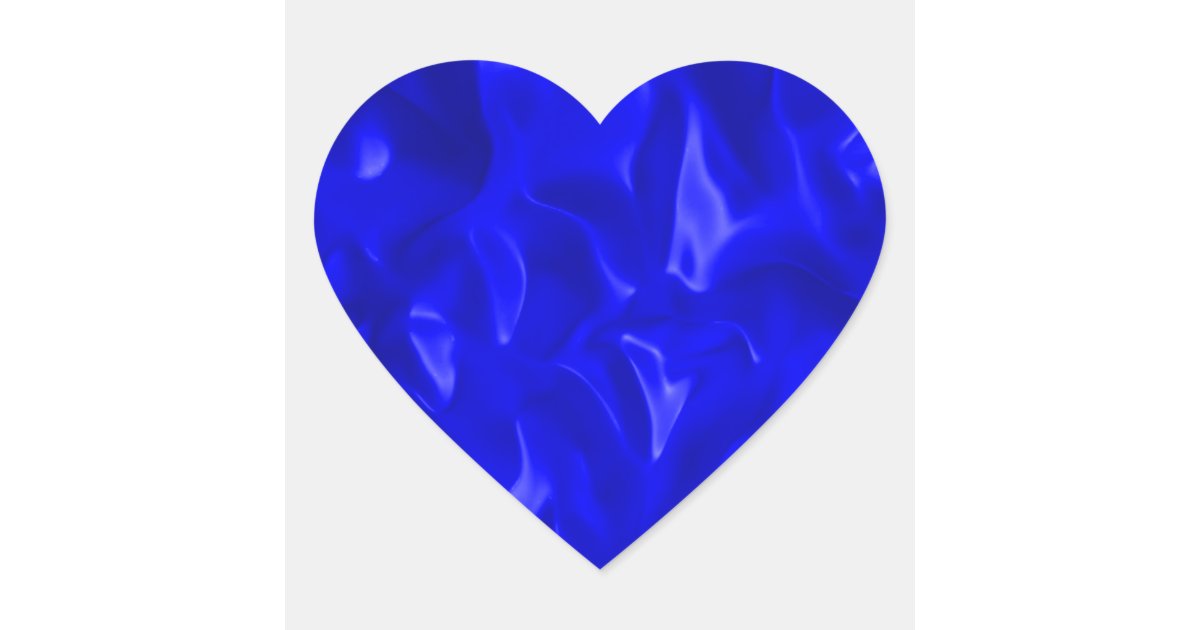 Blue Satin Heart Sticker | Zazzle