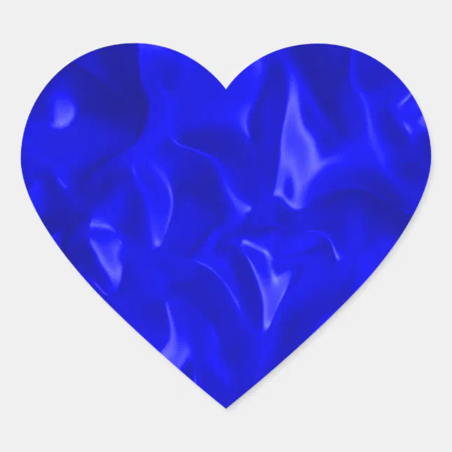 Blue Satin Heart Sticker | Zazzle