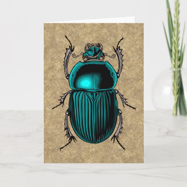 Blue Scarab Greeting Card | Zazzle