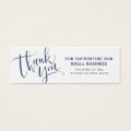 Blue script & logo business thank you insert | Zazzle