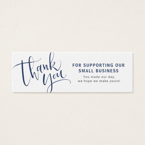 Blue script & logo business thank you insert | Zazzle