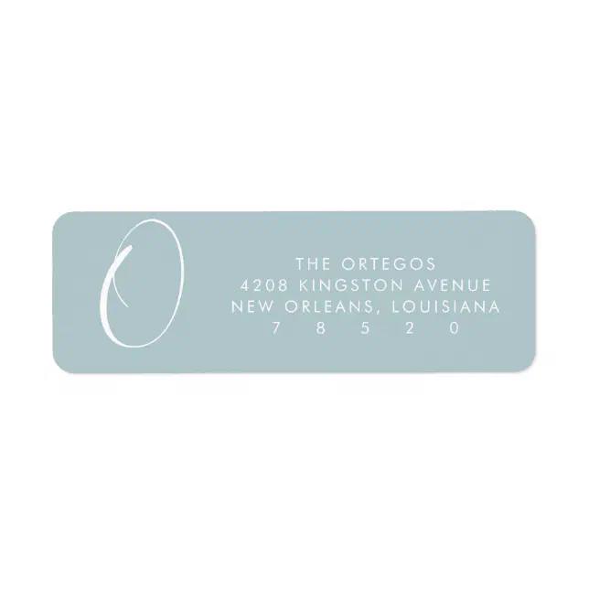 Blue Script Monogram Minimal Return Address Labels | Zazzle