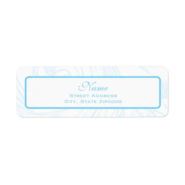 Blue Scroll Christening Address Label | Zazzle