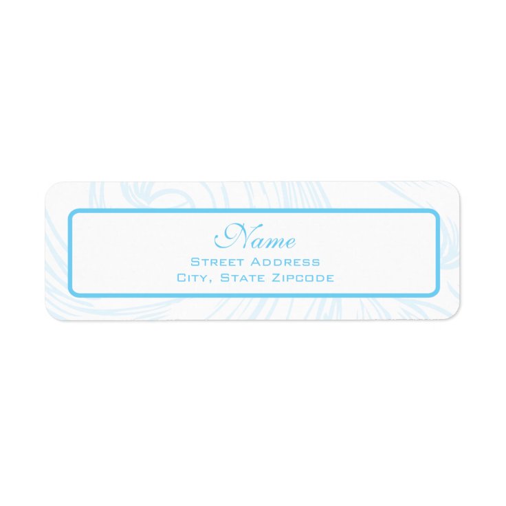 Blue Scroll Christening Address Label | Zazzle