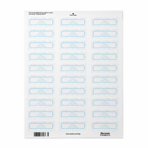 Blue Scroll Christening Address Label | Zazzle