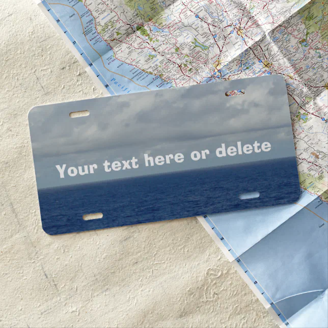 Blue Sea Fluffy Clouds Front License Plate | Zazzle