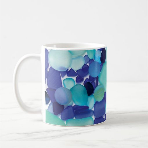 Blue Sea Glass and Sea Marbles Mug | Zazzle