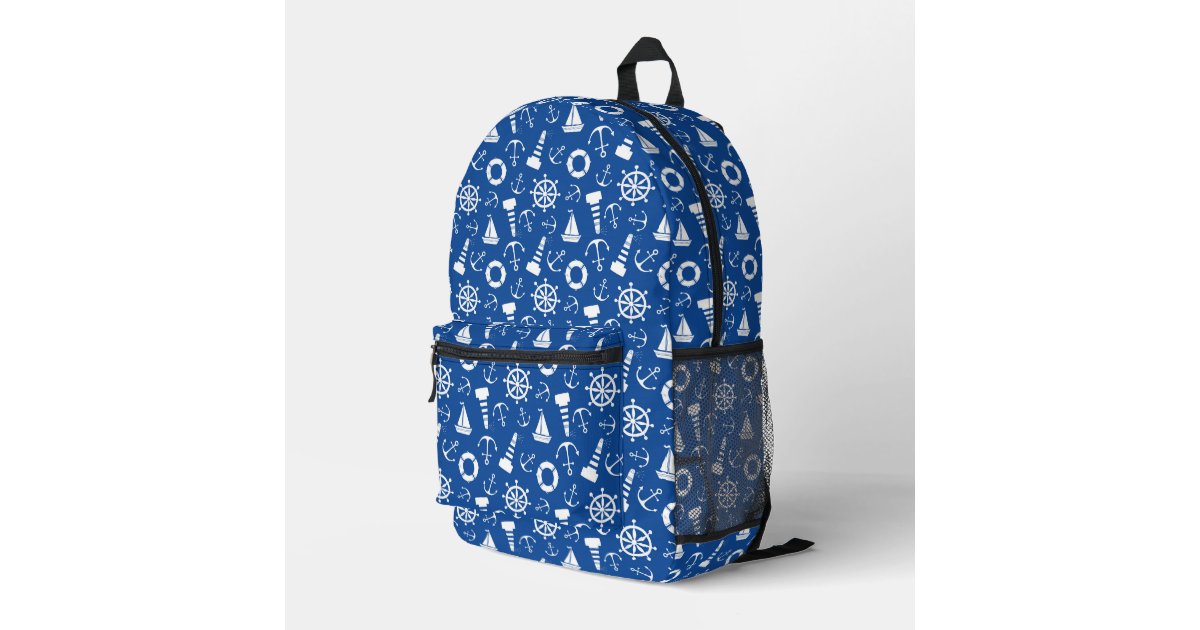 Blue Sea Pattern Printed Backpack | Zazzle