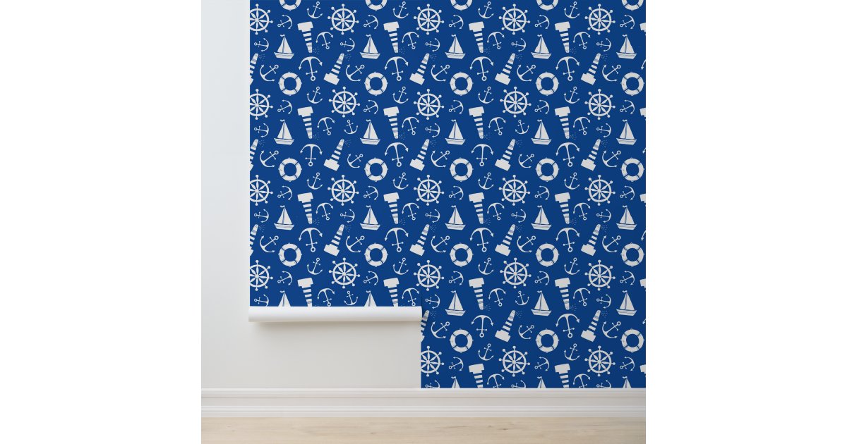 Blue Sea Pattern Wallpaper | Zazzle