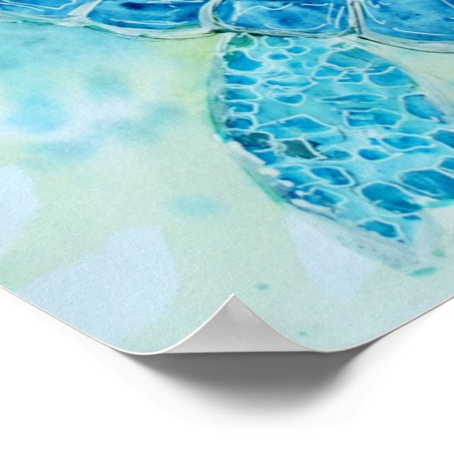Blue Sea Turtle Poster | Zazzle