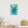 Blue Sea Turtle Poster | Zazzle