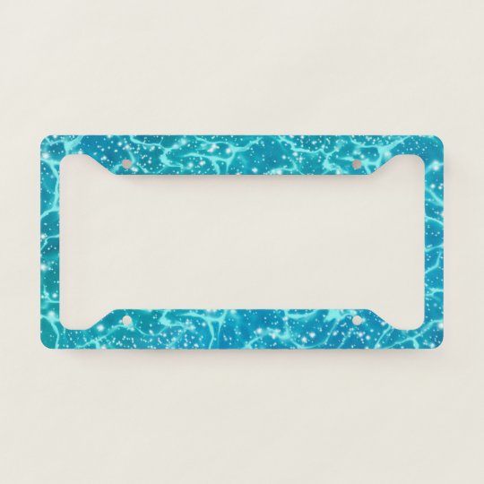 Blue Sea Water with Sparkles 2 License Plate Frame | Zazzle.com