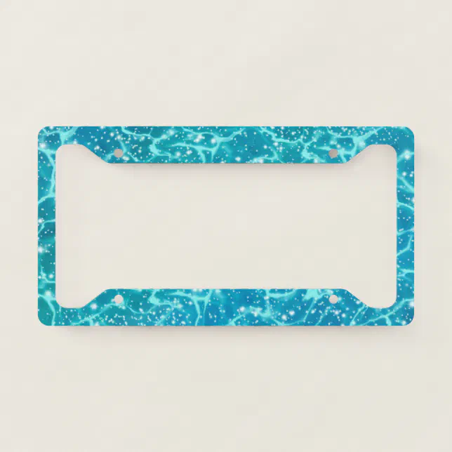 Blue Sea Water with Sparkles 2 License Plate Frame | Zazzle