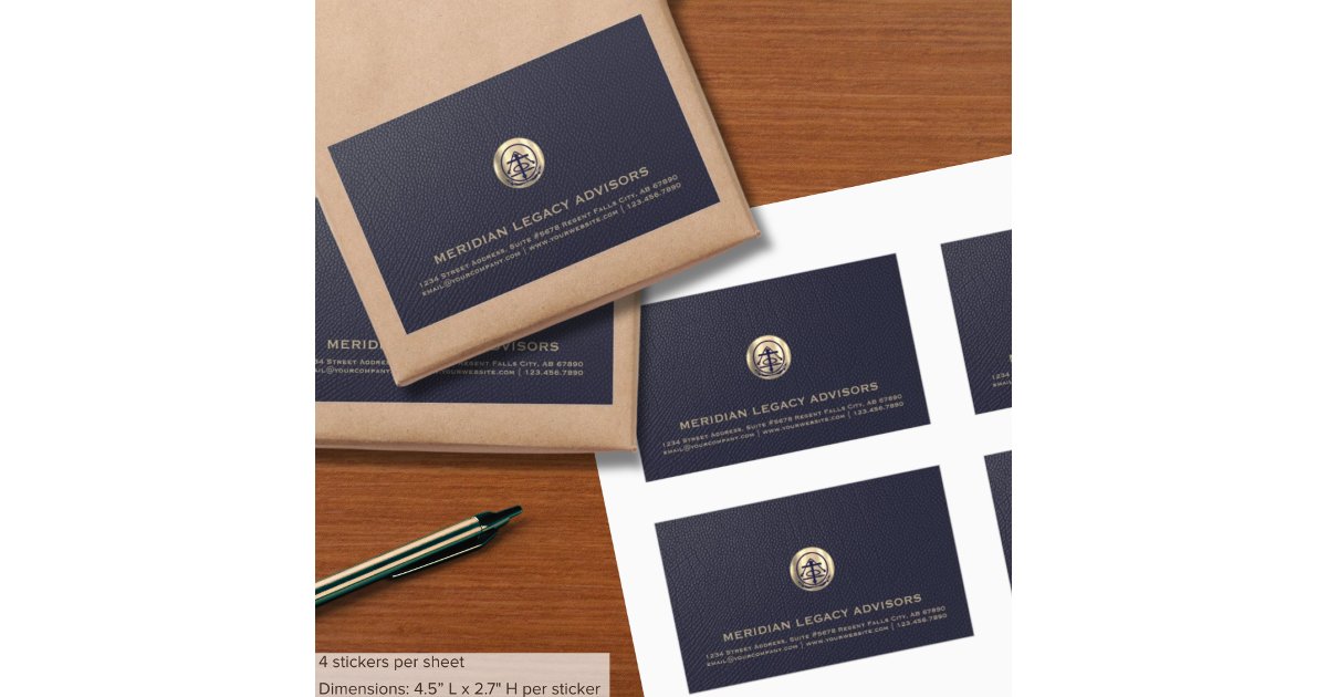 Blue Seal Logo Business Rectangular Label | Zazzle