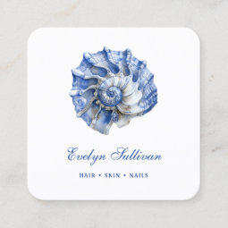 Blue seashell logo business card | Zazzle
