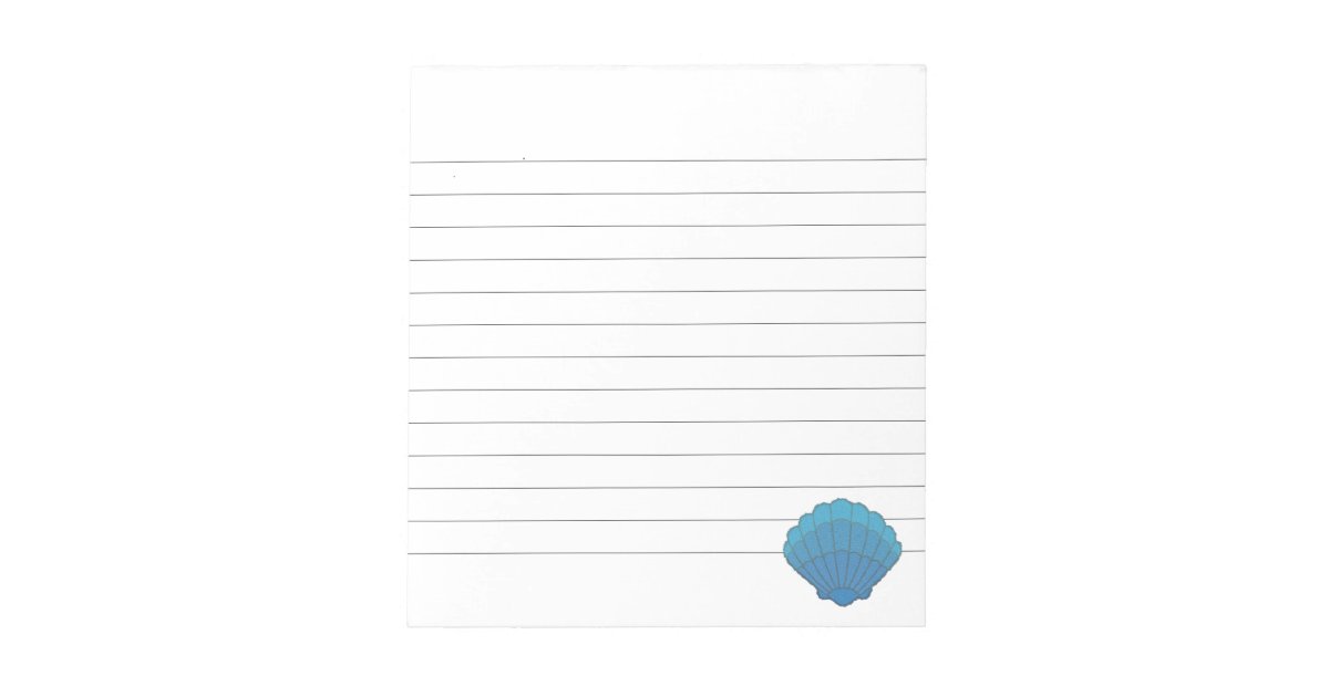 Blue Seashell Mosaic Lined Notepad | Zazzle