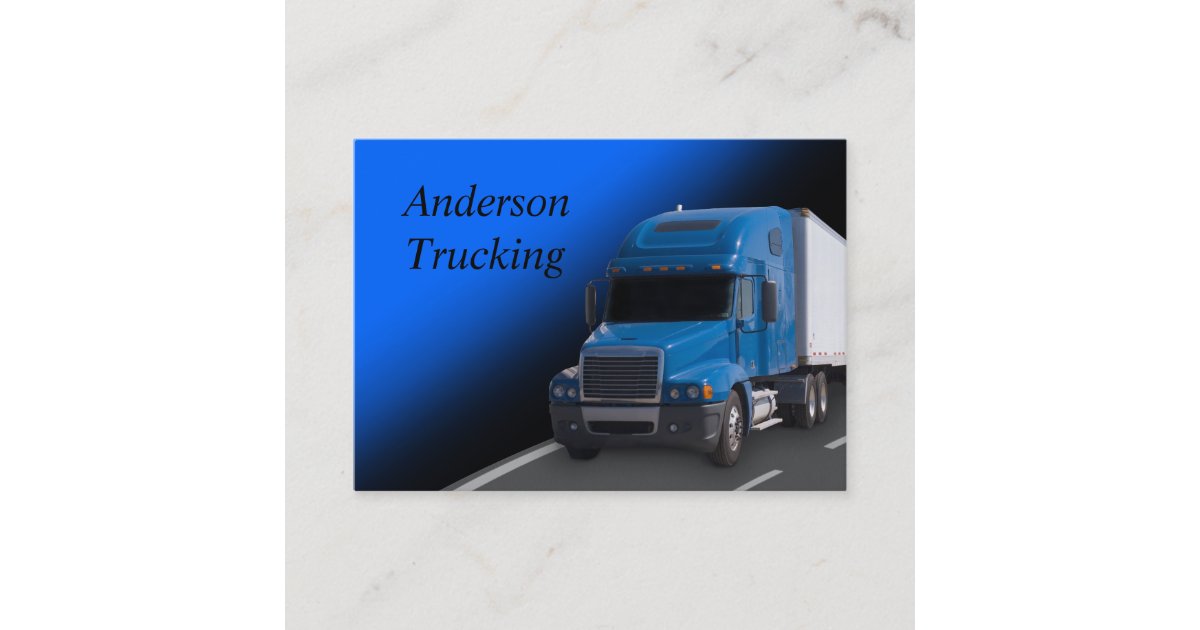 Blue Semi With Trailer, Business Card | Zazzle