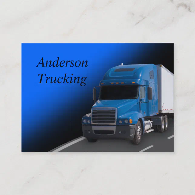 Blue Semi With Trailer, Business Card | Zazzle