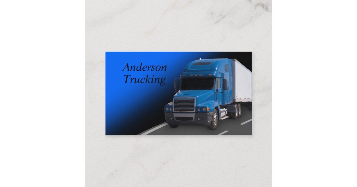 Blue Semi With Trailer, Business Card | Zazzle