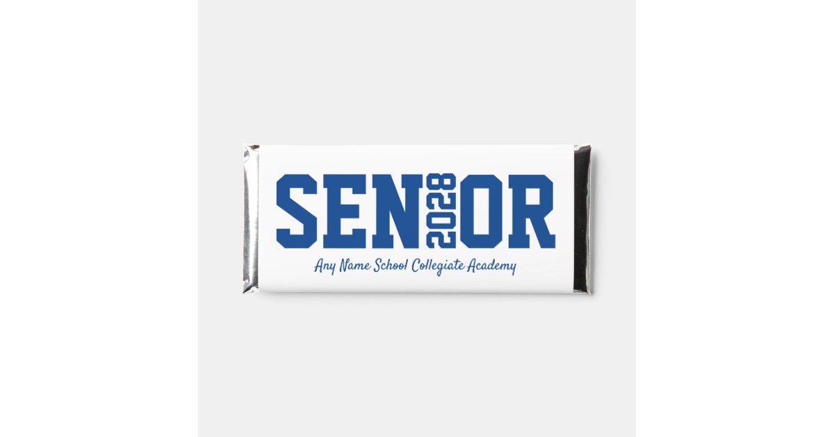 Blue Senior Graduation Block Letter Hershey Bar Favors | Zazzle