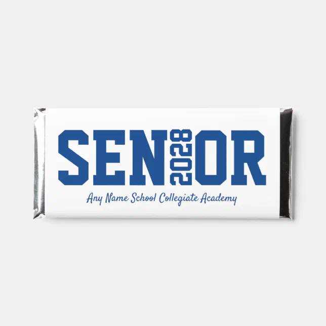 Blue Senior Graduation Block Letter Hershey Bar Favors | Zazzle