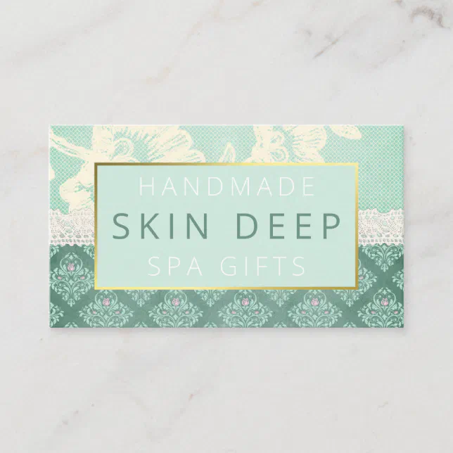 Blue Shabby Chic Spa Bath Soak Soap Body Butter Business Card | Zazzle