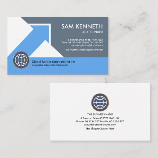 Blue Shades Arrow Column CEO Owner Business Card | Zazzle