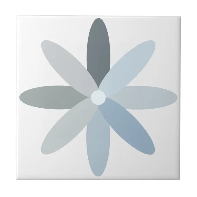 Blue Shades Simple Flower Design Ceramic Tile | Zazzle