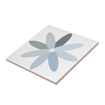 Blue Shades Simple Flower Design Ceramic Tile | Zazzle