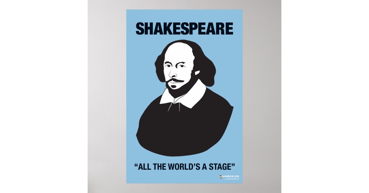 Blue Shakespeare Classroom Poster | Zazzle