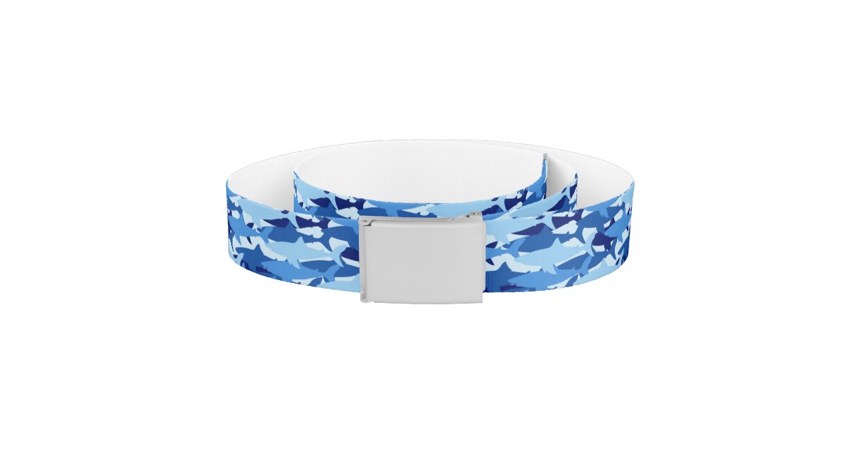 Blue Shark Pattern Belt | Zazzle