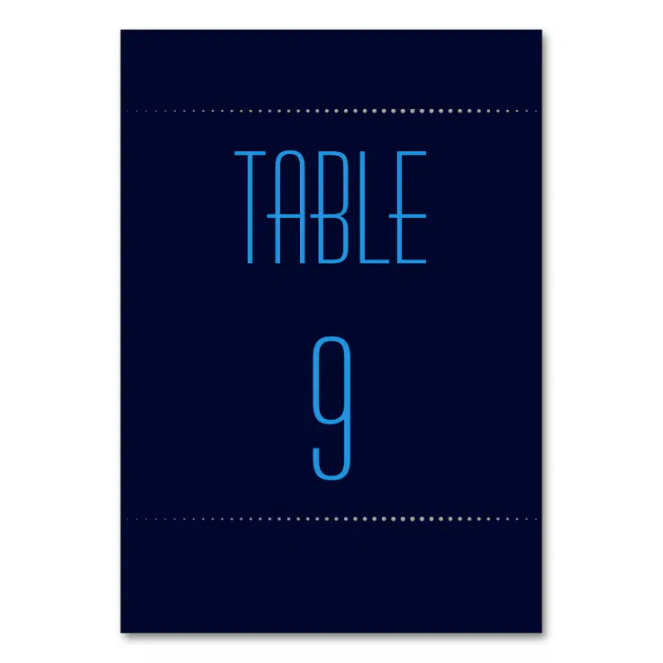 Blue Shark Wedding Table Card | Zazzle