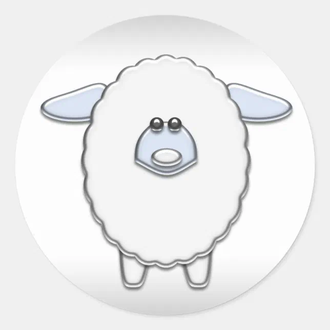 Blue Sheep Baby Shower Stickers | Zazzle