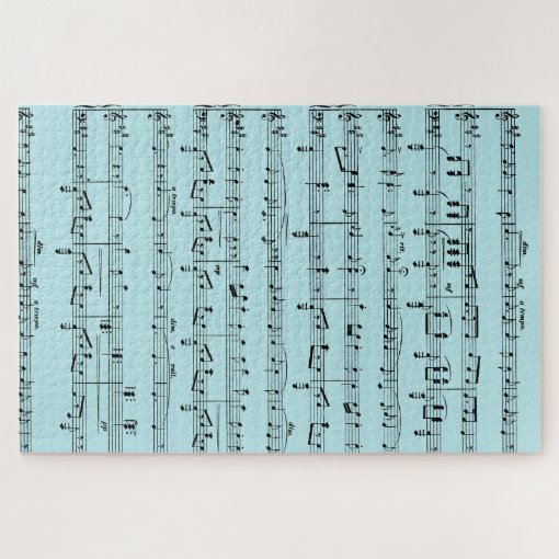 Blue Sheet Music Jigsaw Puzzle | Zazzle