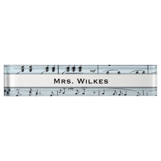 Blue Sheet Music Name Plate | Zazzle.com