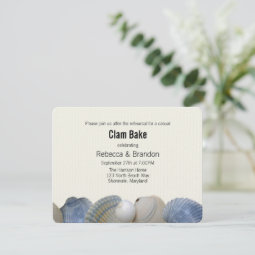 Blue Shells Clam Bake Rehearsal Dinner Invitation | Zazzle