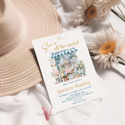 Blue She's Off the Market Bridal Shower Invitation | Zazzle
