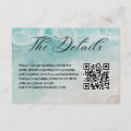 blue Shoreline Ocean Wedding QR Code Details Enclosure Card | Zazzle