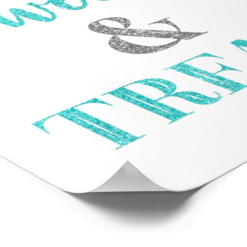 Blue Silver Confetti Sweets & Treats Dessert Table Poster | Zazzle