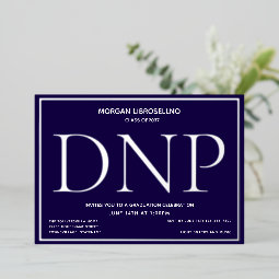 Blue Silver DNP Graduation Foil Invitation | Zazzle
