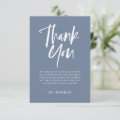 Blue Simple Calligraphy Gender Neutral Baby Shower Thank You Card | Zazzle