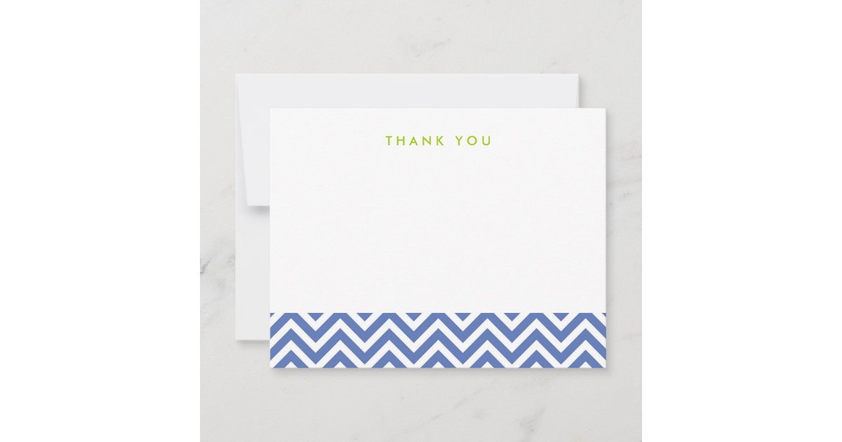 Blue Simple Chevron Thank You Note Cards | Zazzle