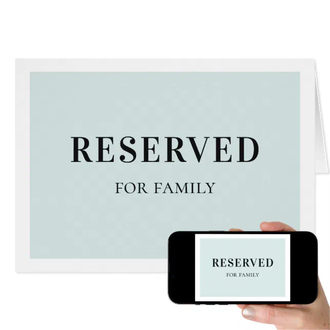 Blue simple reserved sign. Elegant classic wedding | Zazzle